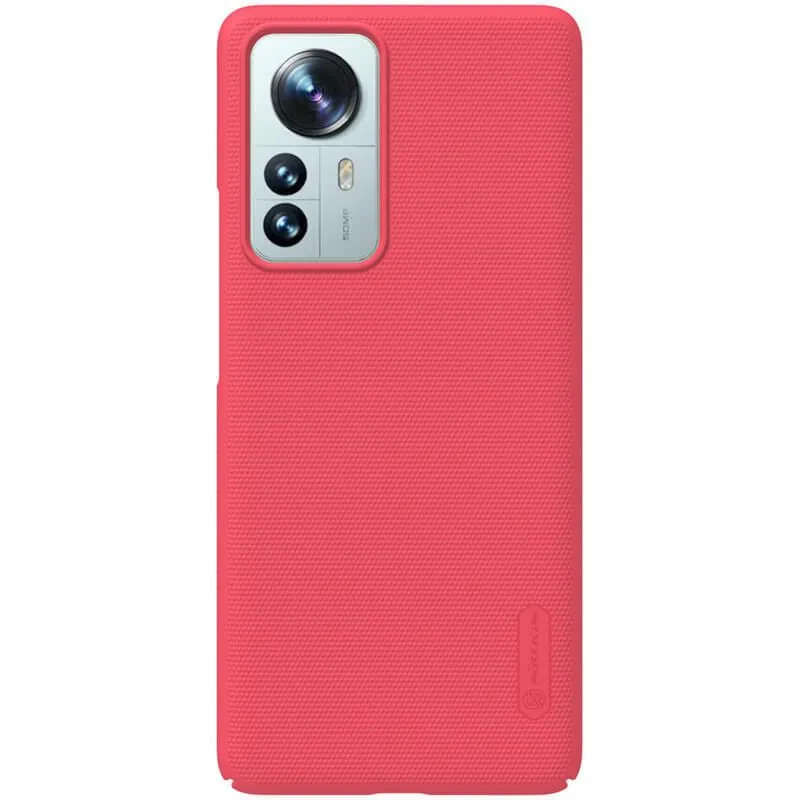 Пластиковый чехол Nillkin Super Frosted Shield для Xiaomi Mi 12 Pro матовый, красный