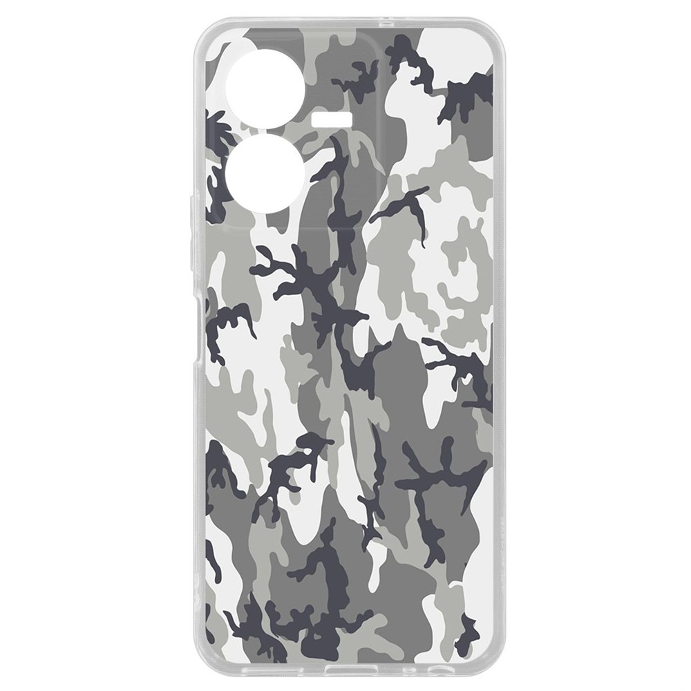Чехол-накладка Кейс Камуфляж серый для Vivo Y22