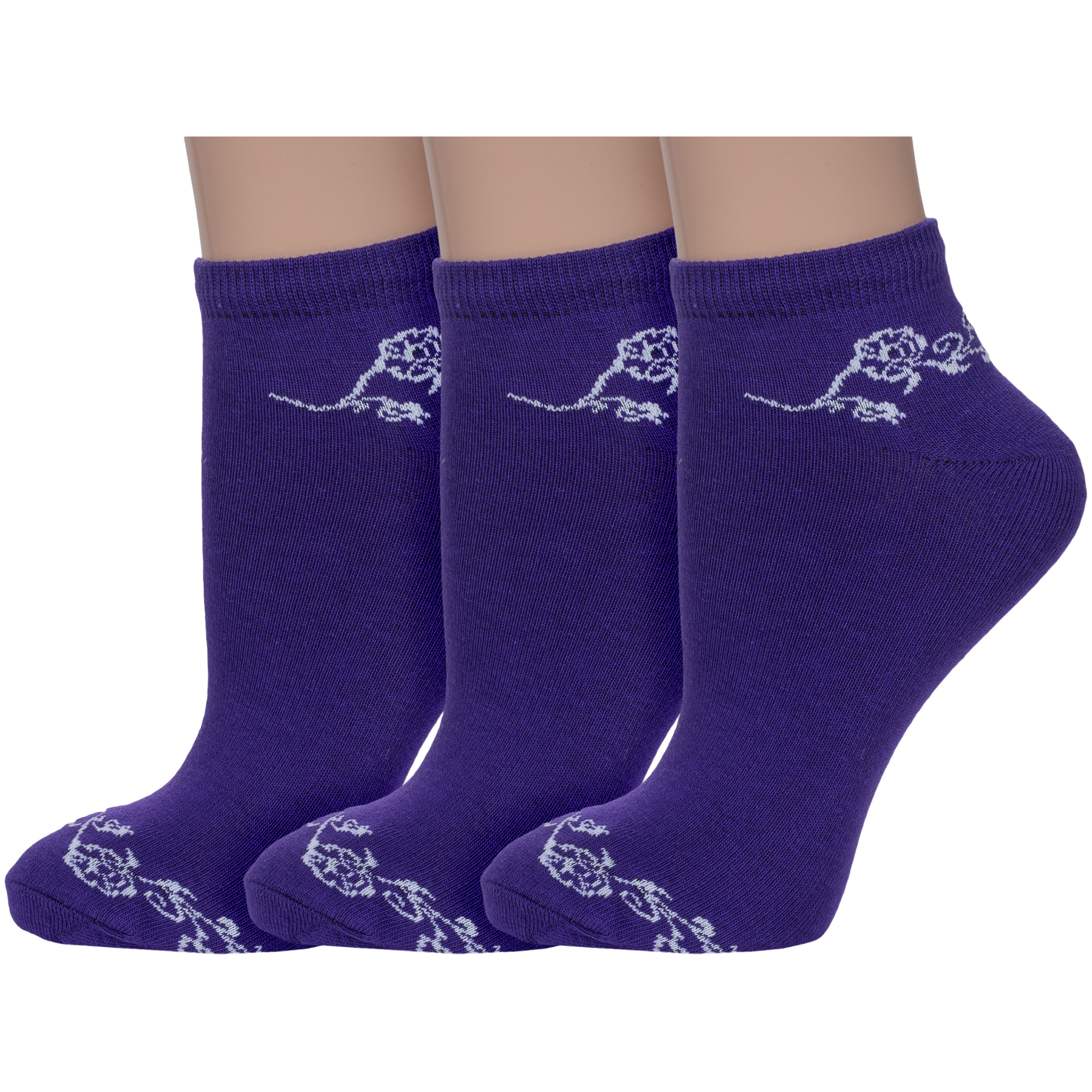 Комплект носков женских VASILINA 3-1с3202 фиолетовых 23-25