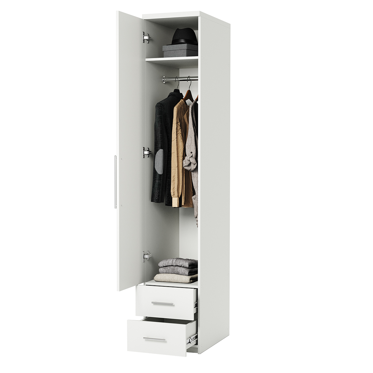 Шкаф для одежды с ящиками Шарм-Дизайн Мелодия МШЯ-11 30х60 белый