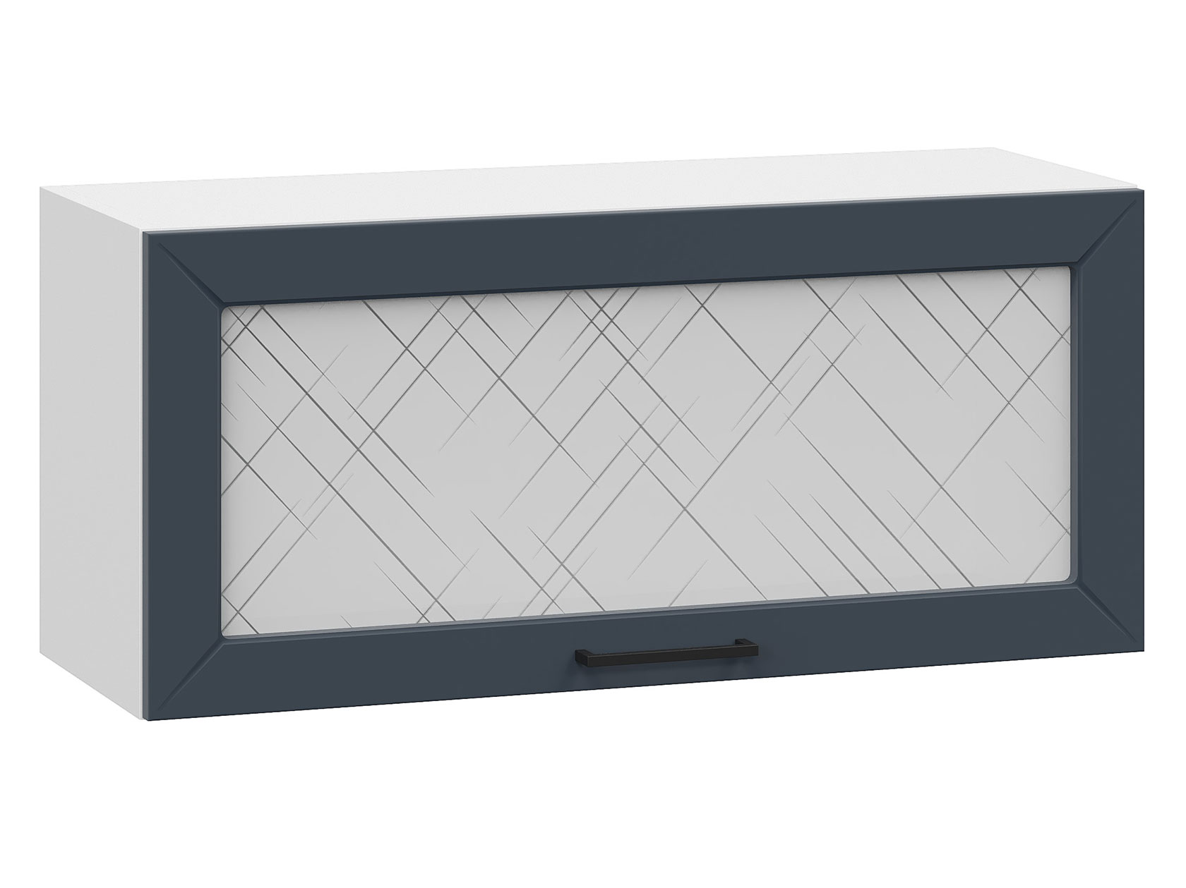 Навесной шкаф СВ-Мебель Вектор Белый / Океания со стеклом 800 мм
