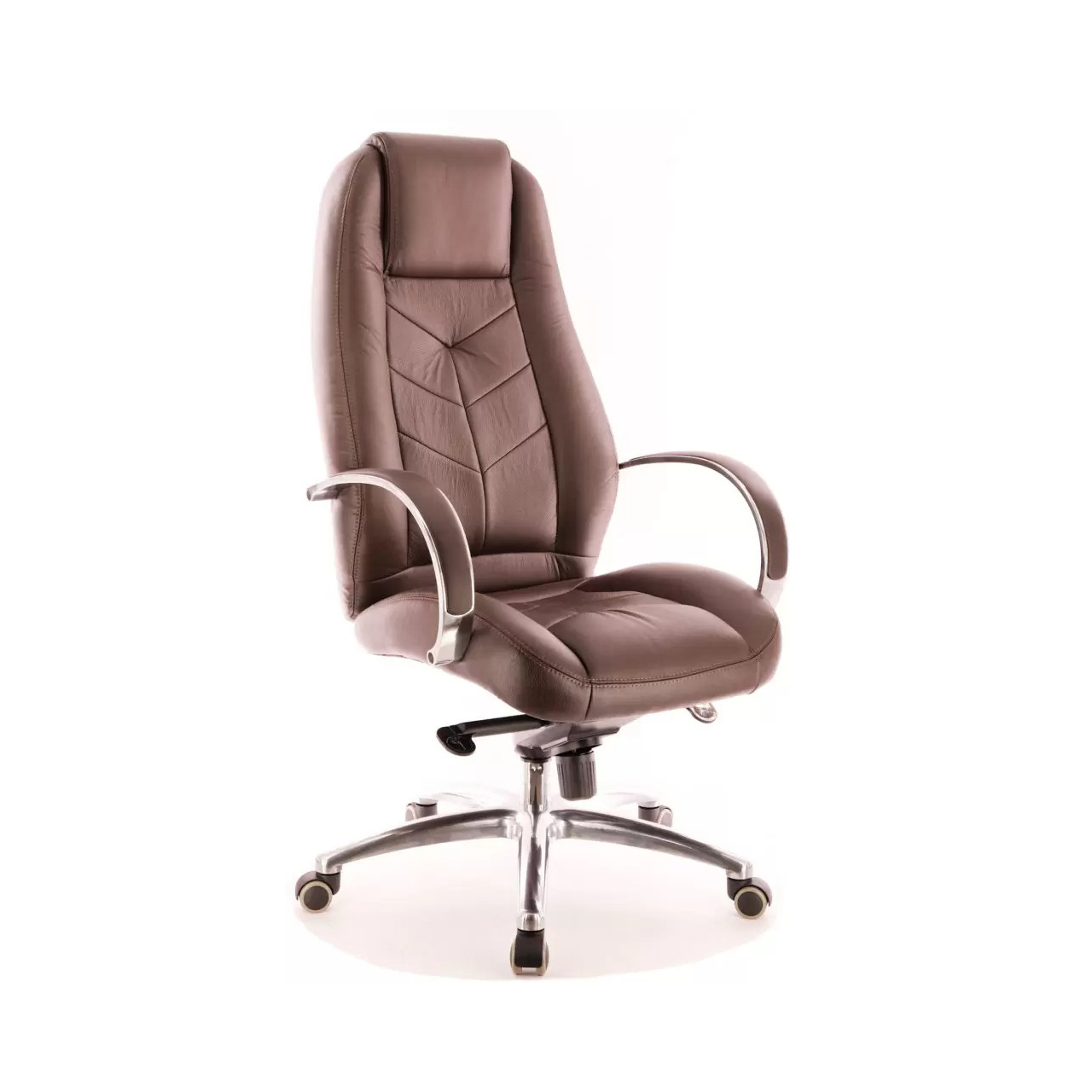 Кресло руководителя Everprof Drift Full AL M коричневый, хром, кожа