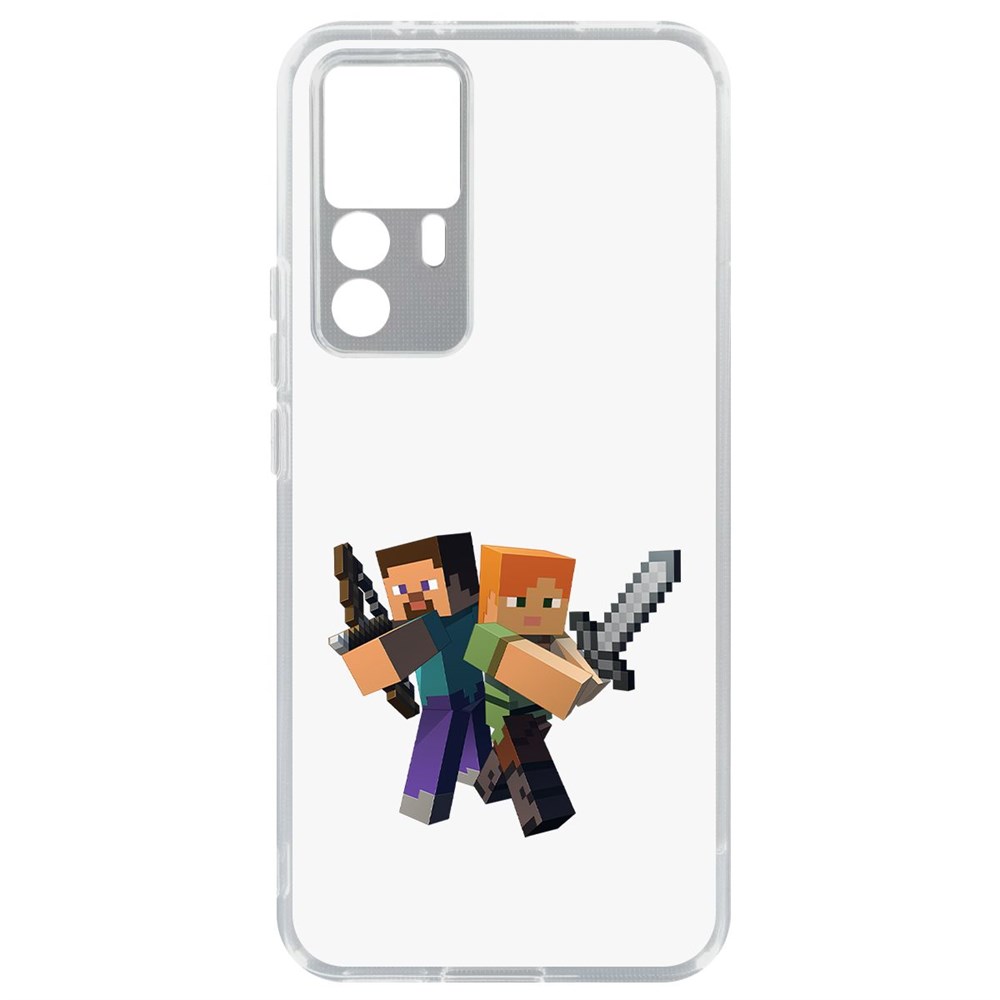 Чехол-накладка Кейс Minecraft-Стив и Алекс для Xiaomi 12T