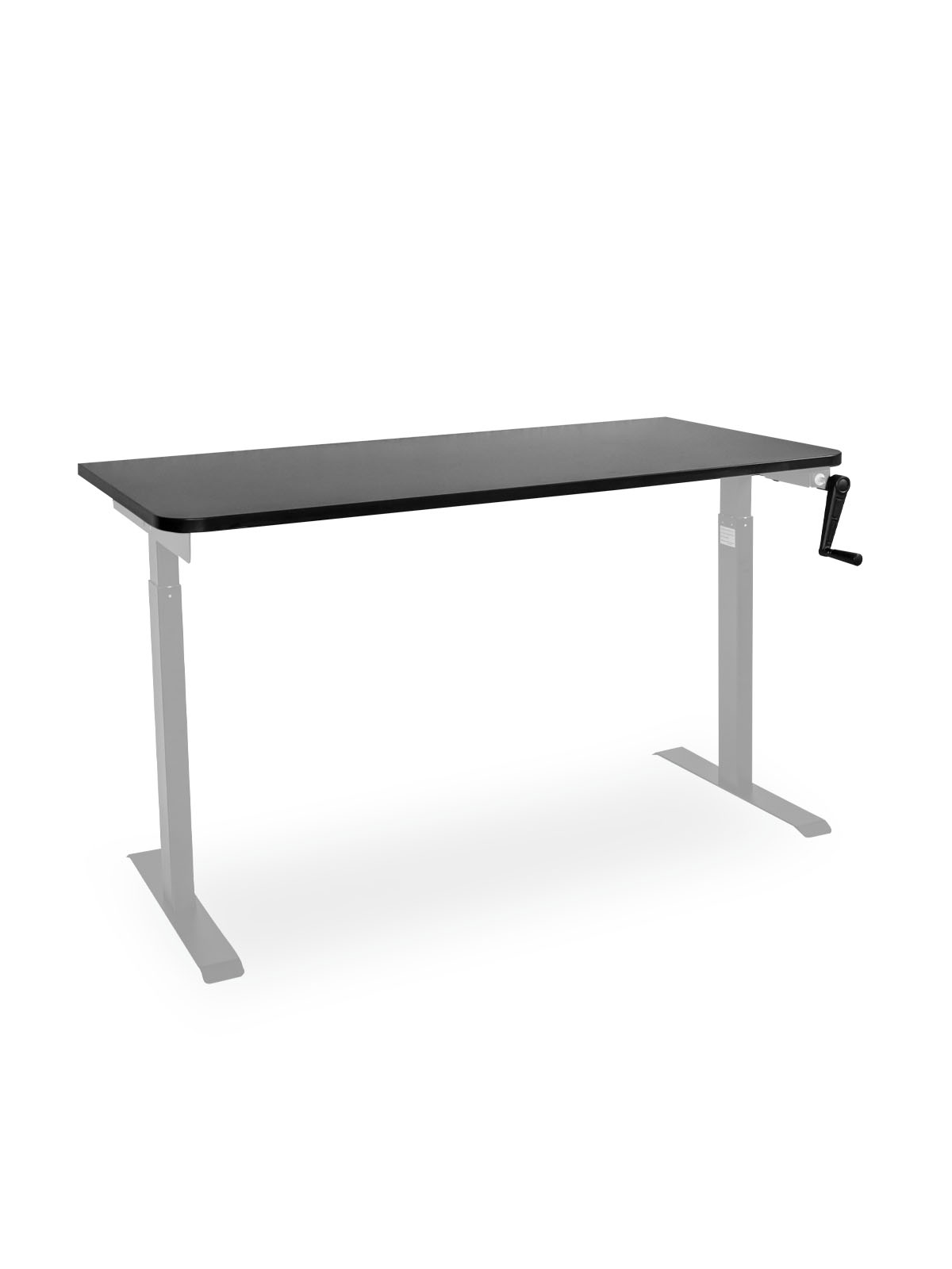 Регулируемый стол LuxAlto с ручным механизмом, серый, черная столешница 140x70см, 34108