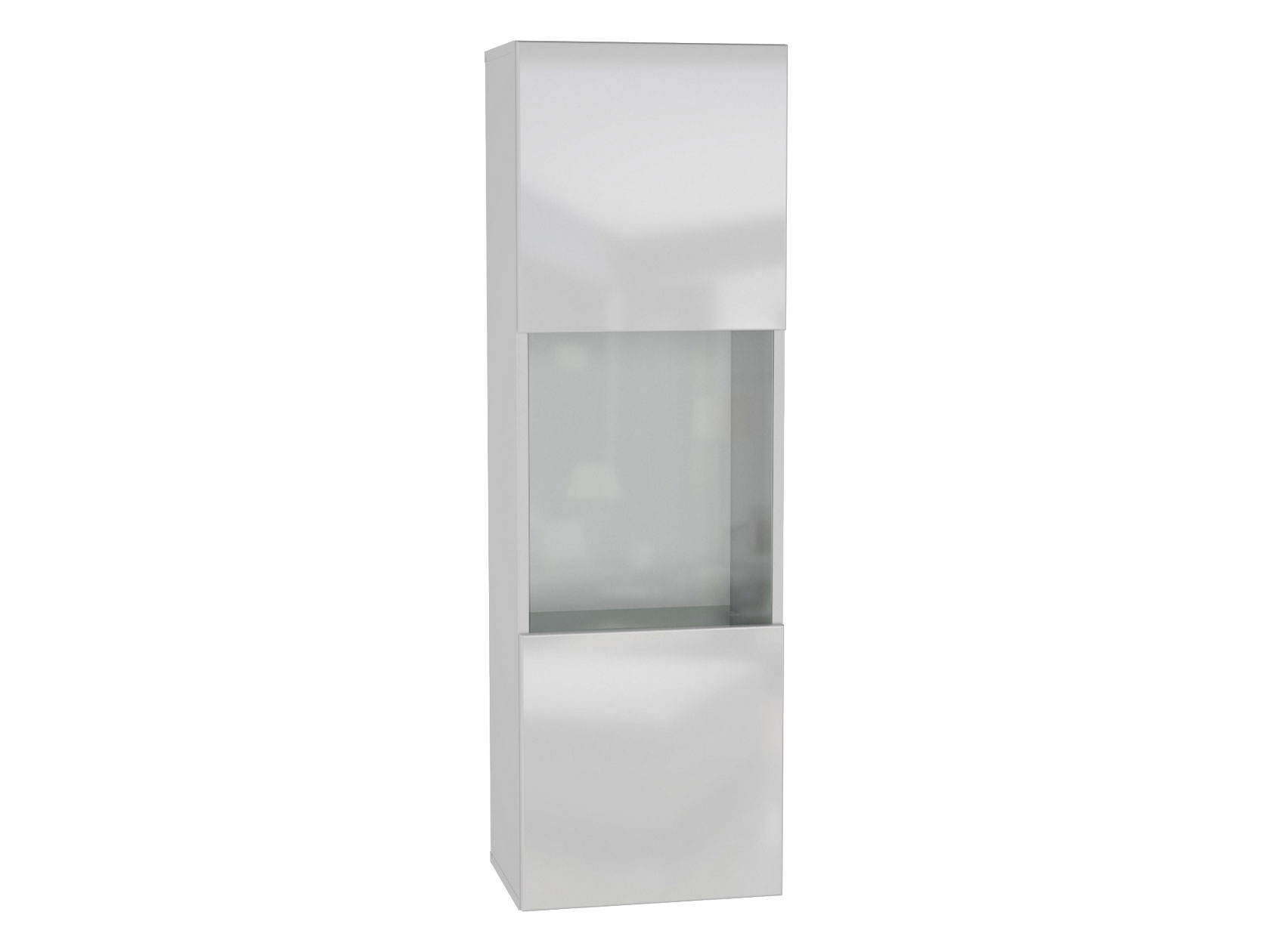 Шкаф-витрина Первый Мебельный Поинт Белый Белый глянец Стекло Без блока питания