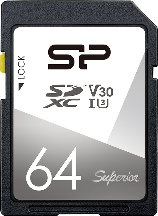 Карта памяти SD 64GB Silicon Power Superior SDXC Class 10 UHS-I U3 V30 100/80 Mb/s