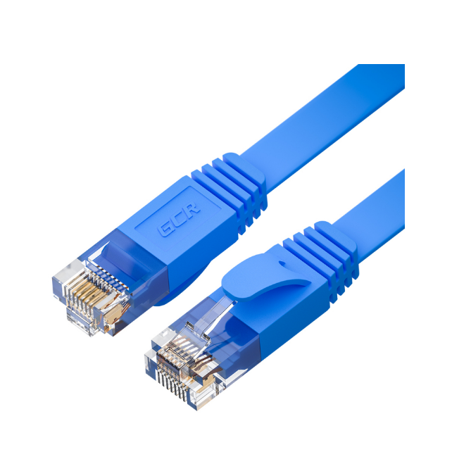 Патч-корд GCR GCR-LNC65 UTP кат 6 кабель для интернета плоский 5 метров