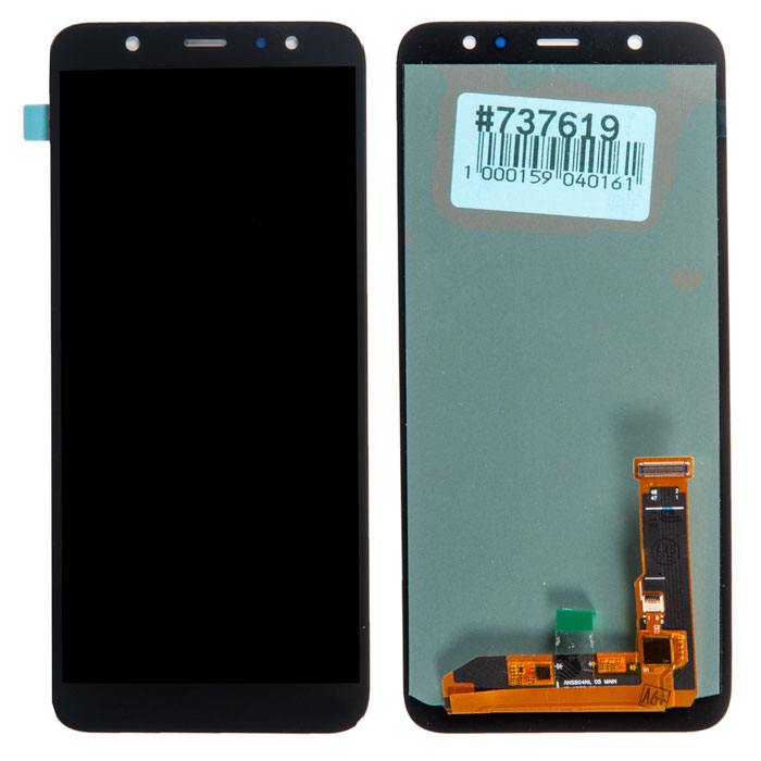 Дисплей Rocknparts с тачскрином для Samsung Galaxy A6 Plus черный OLED