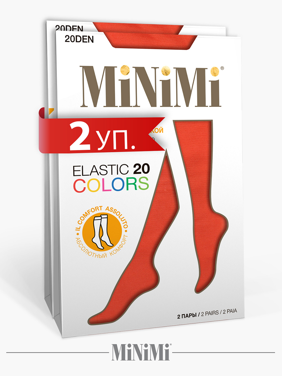 Комплект гольфов женский Minimi gamb. ELASTIC 20 COLORS оранжевый one size