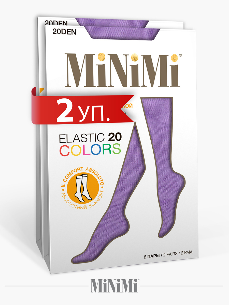 Комплект гольфов женский Minimi gamb. ELASTIC 20 COLORS фиолетовый one size