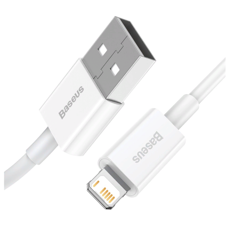 Дата-кабель Baseus Superior Fast Charging USB - iP 2.4A, 2 м, White (CALYS-C02)