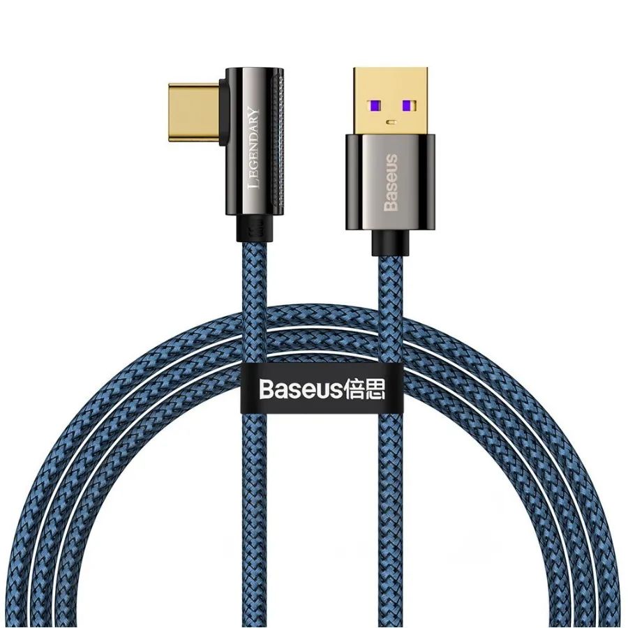 Кабель Baseus Legend Series USB - USB Type-C Elbow Fast Charging Data Cable 66W 1 м, синий