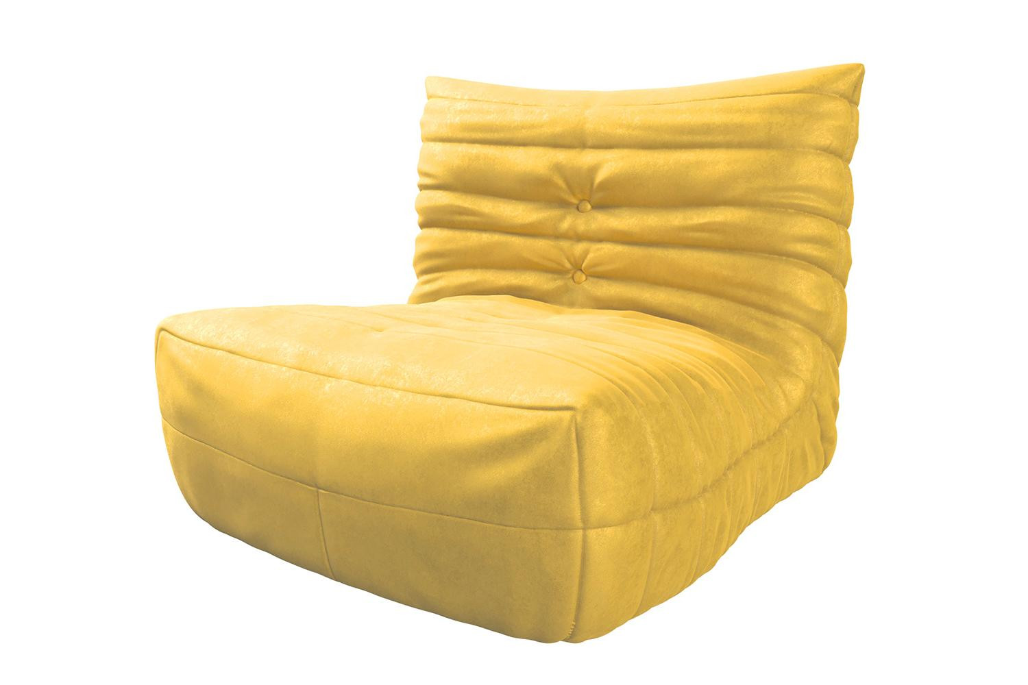 Бескаркасный диван Hoff Маршмеллоу one size, микровельвет, Желтый