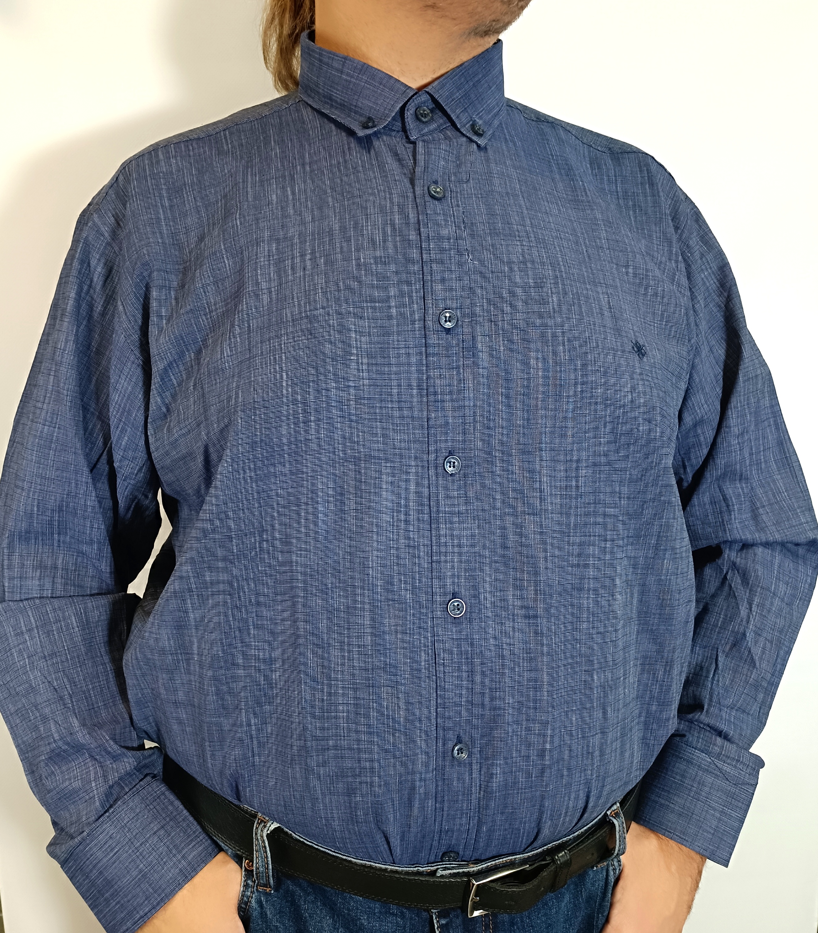 Рубашка мужская Castelli 16310 синяя 6XL
