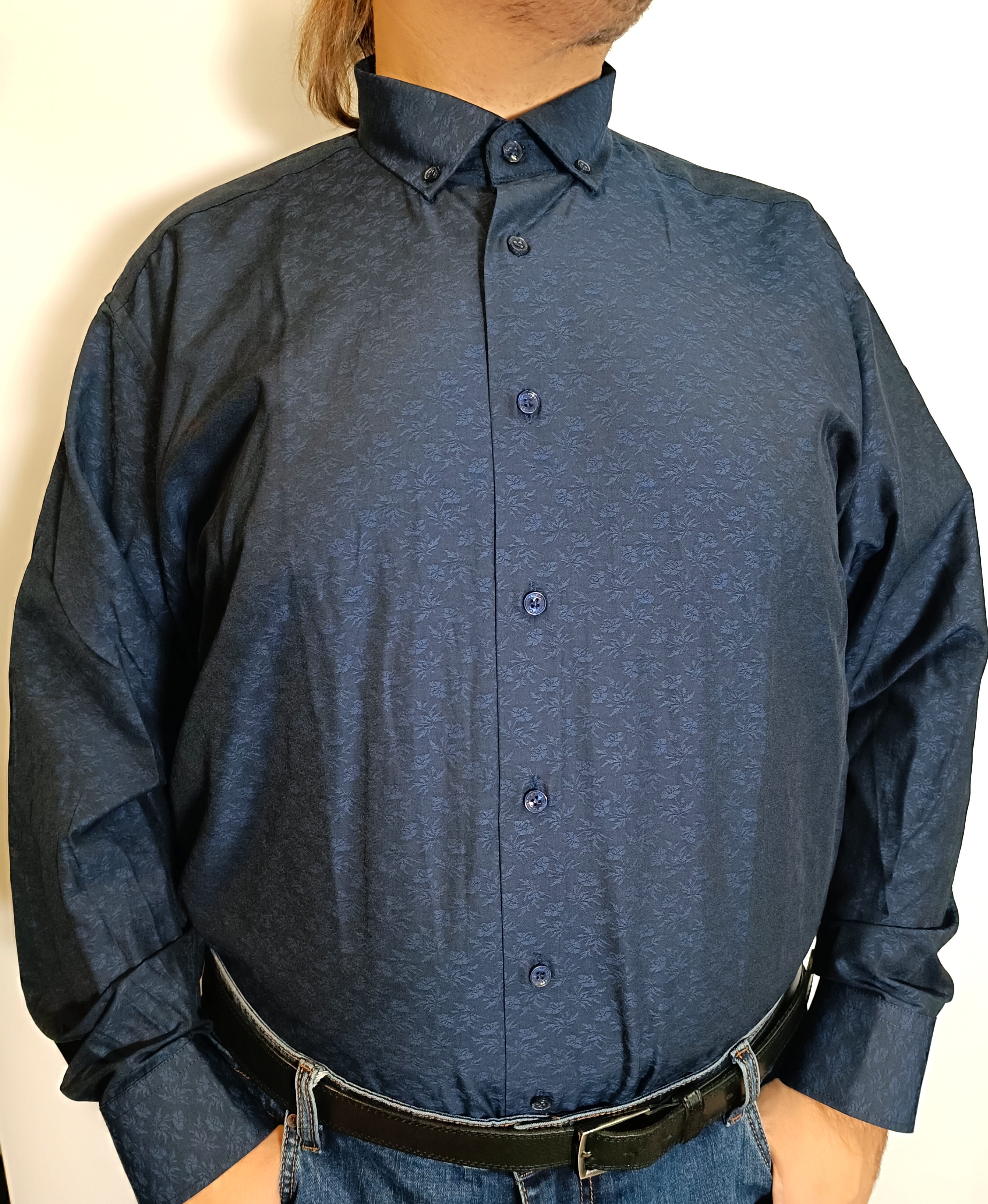 Рубашка мужская Castelli 16314 синяя 5XL