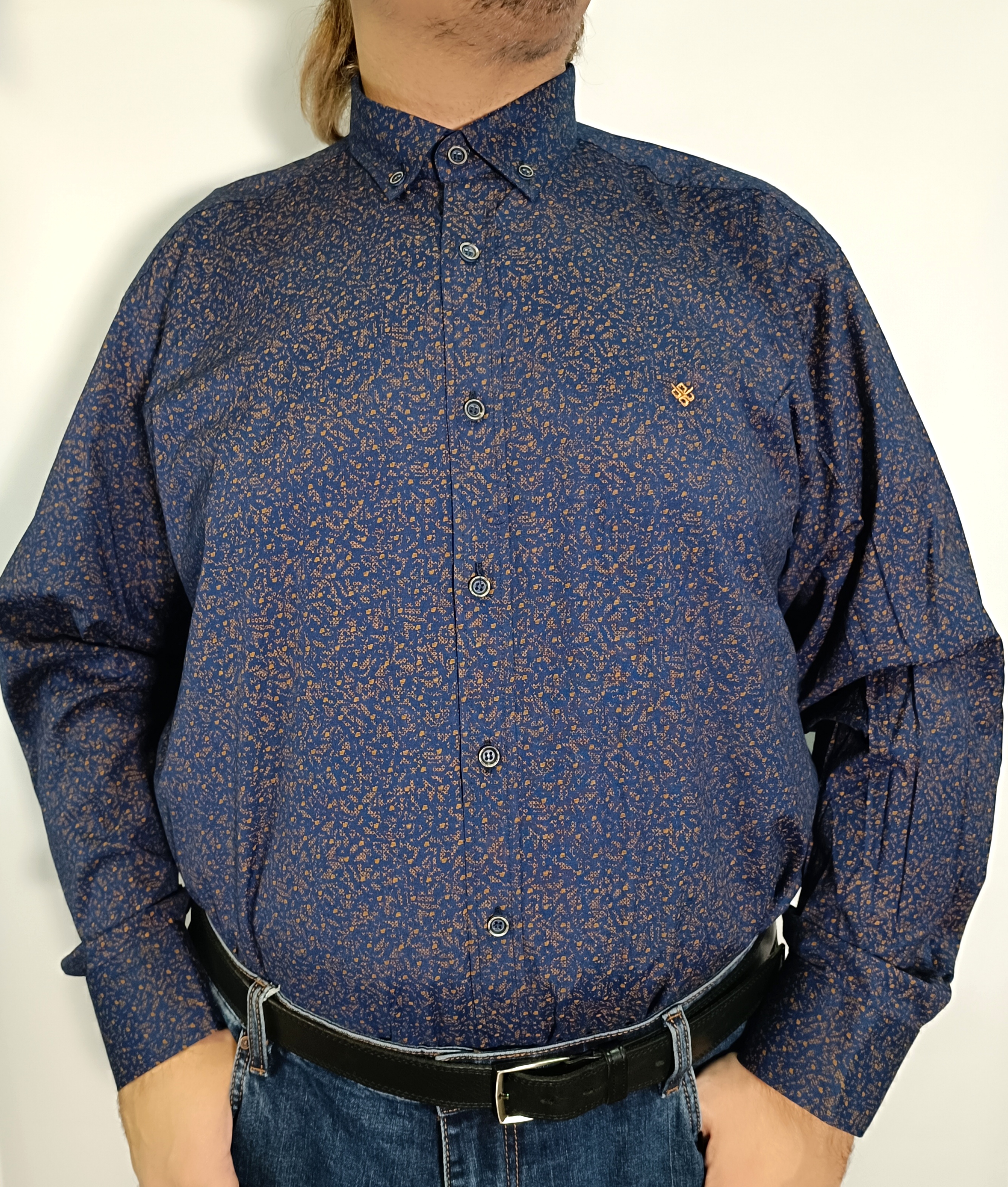 Рубашка мужская Castelli 16318 синяя 6XL
