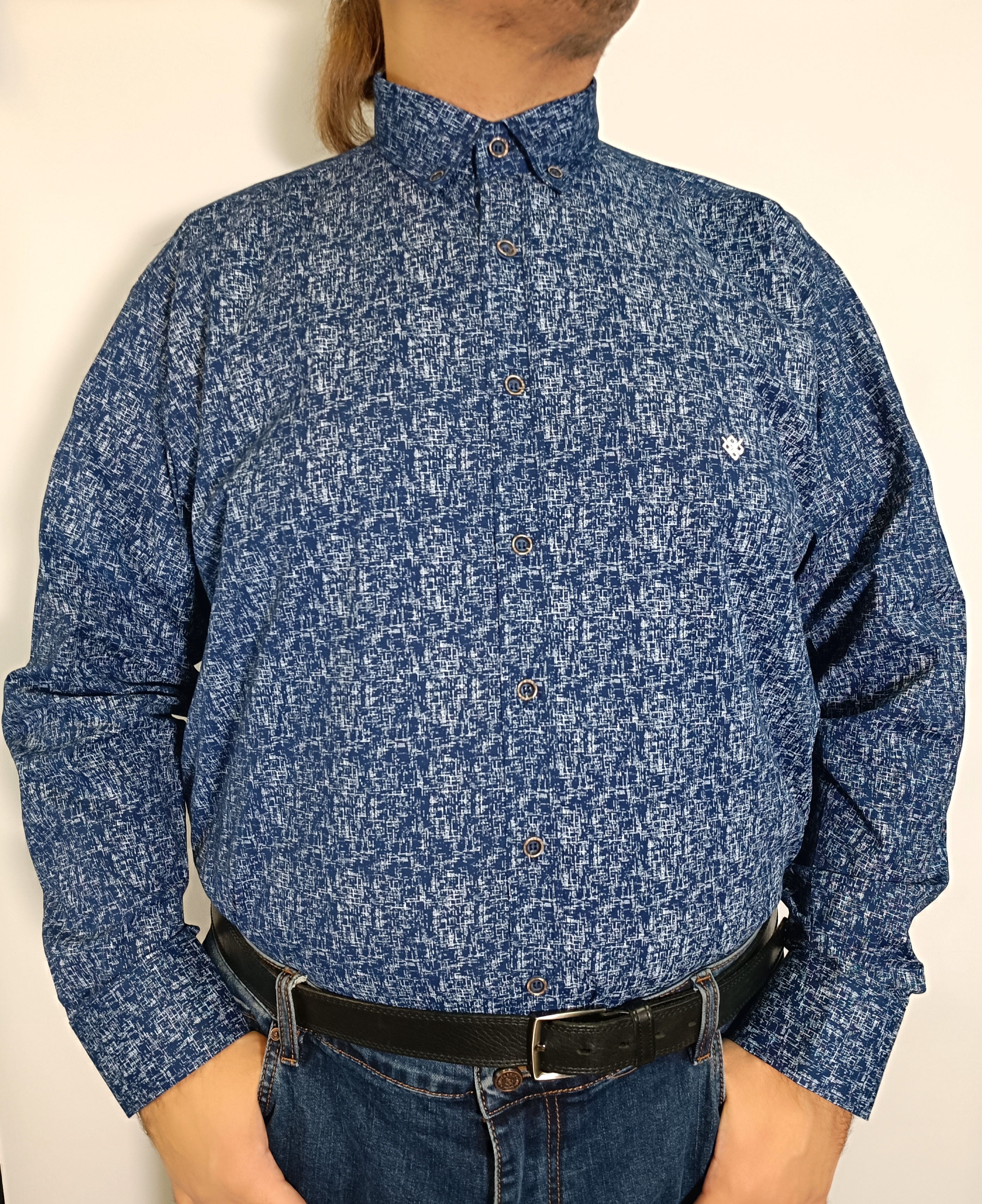 Рубашка мужская Castelli 163331 синяя 5XL