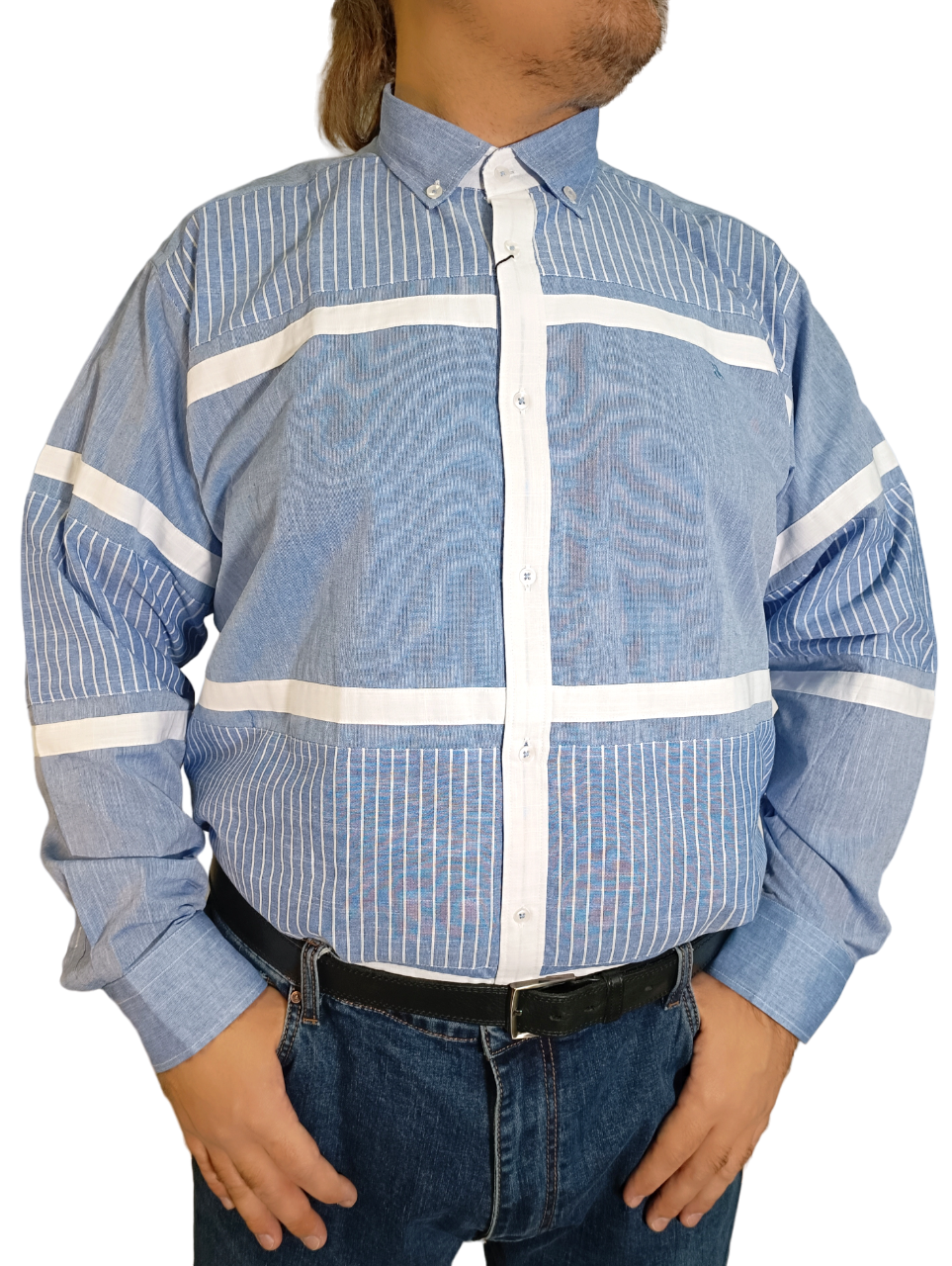 Рубашка мужская Barcotti 10701 голубая 3XL