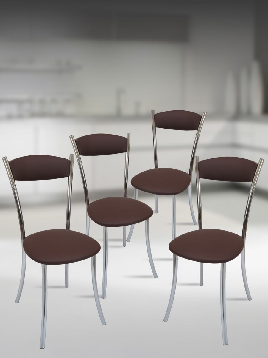 Кухонные стулья мягкие со спинкой Мебель Хром Хром4 шт шоколадный