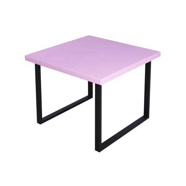 журнальный стол Solarius Loft металл-дерево 60х60х50, розовый с черными ножками