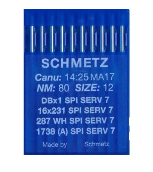 Иглы промышленные с тонкой колбой Schmetz 1738/DBx1 SPI SERV7 80, 10 шт