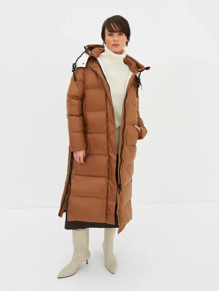 Пуховик-пальто женский Deha D93583.87118 коричневый S