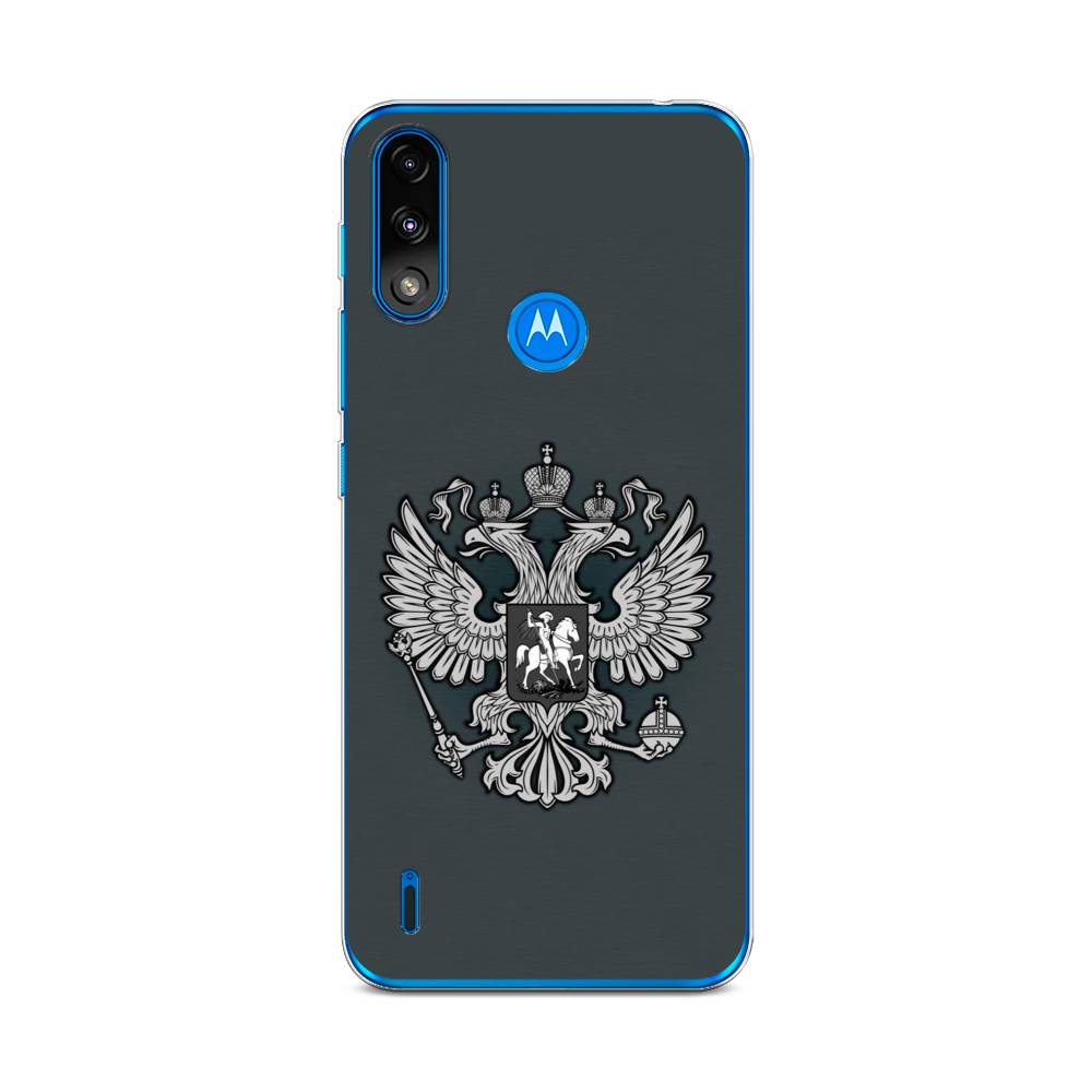 Чехол Awog на Lenovo K13/Motorola Moto E7 Power "Герб России серый"
