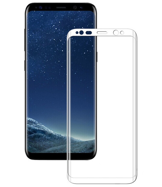 Защитное стекло 4D для Samsung S8 белое
