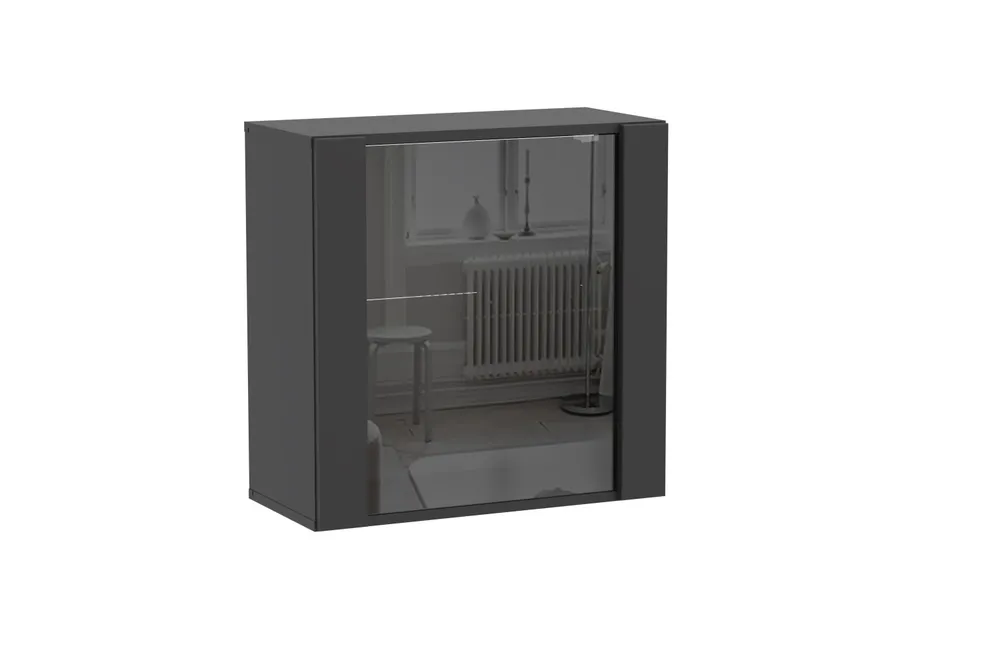 Шкаф-витрина навесной НК мебель point 61 черный глянец 60.4x29x60.4 см