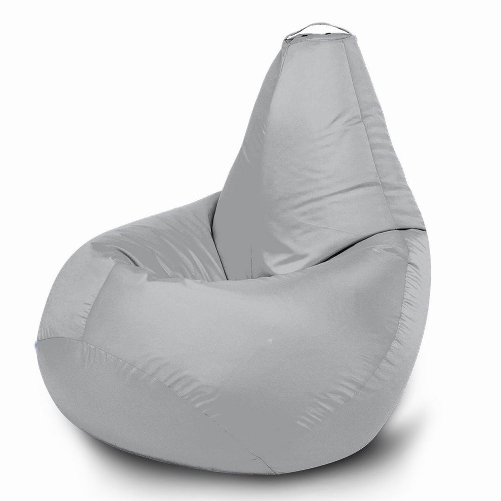 Кресло мешок груша XXL Миди, оксфорд, серебристо-серый