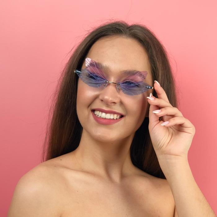 Солнцезащитные очки женские Мастер К Стрекоза фиолетовые/голубые