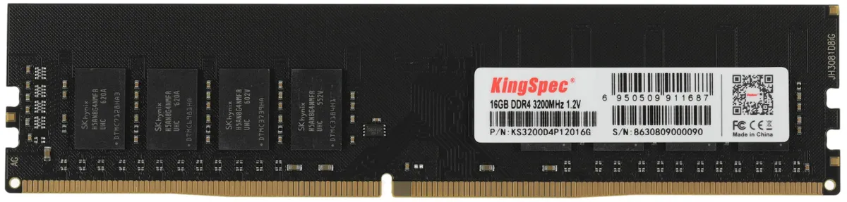 Оперативная память KingSpec KS3200D4P12016G (KS3200D4P12016G), DDR4 1x16Gb, 3200MHz