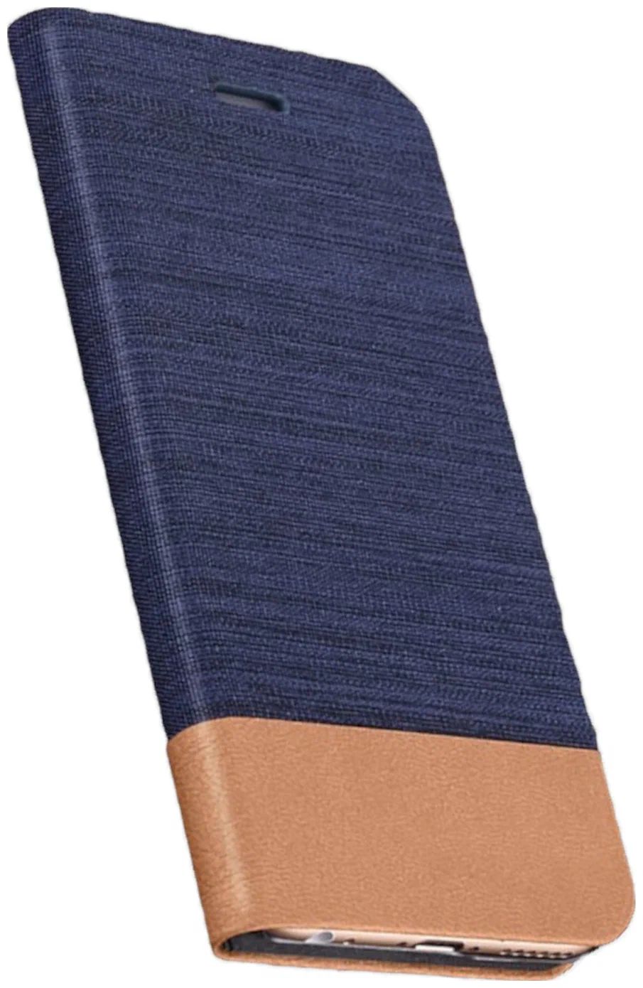 Чехол-книжка MyPads для OnePlus 9RT из водоотталкивающей кожи синий с вставкой под кожу