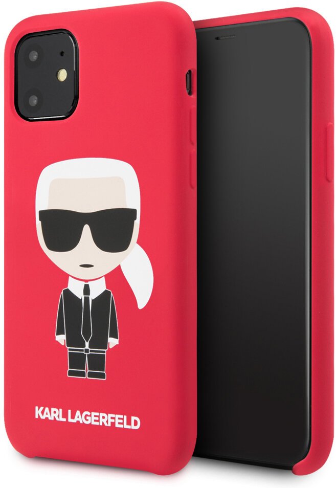 Чехол CG Mobile Karl Lagerfeld Liquid silicone Iconic Karl Hard для iPhone 11 Красный