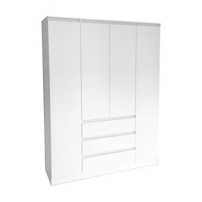 Шкаф для одежды Сура 1600 с 3 ящиками, белый