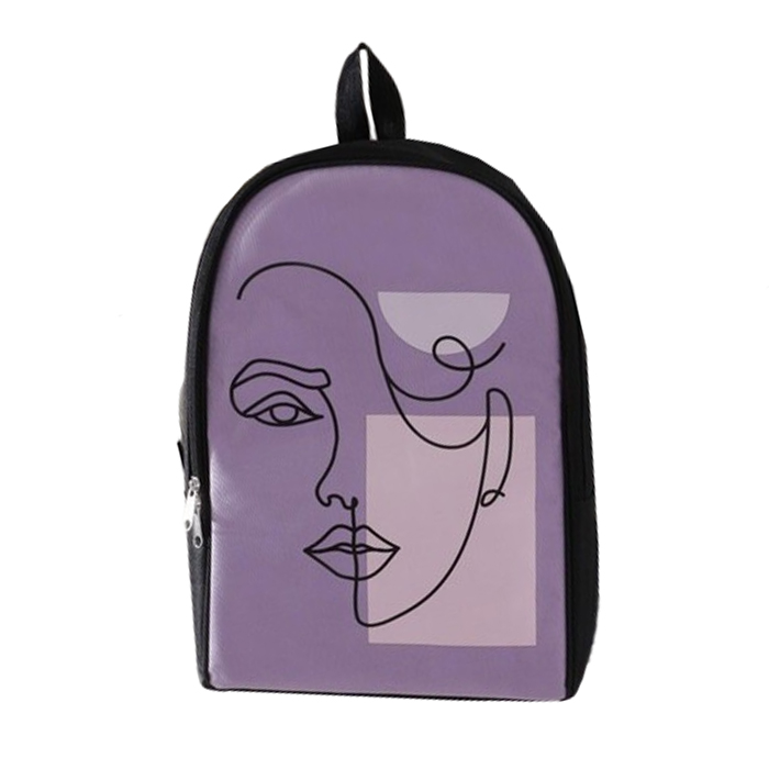 Рюкзак женский NAZAMOK Face line, чёрный, фиолетовый