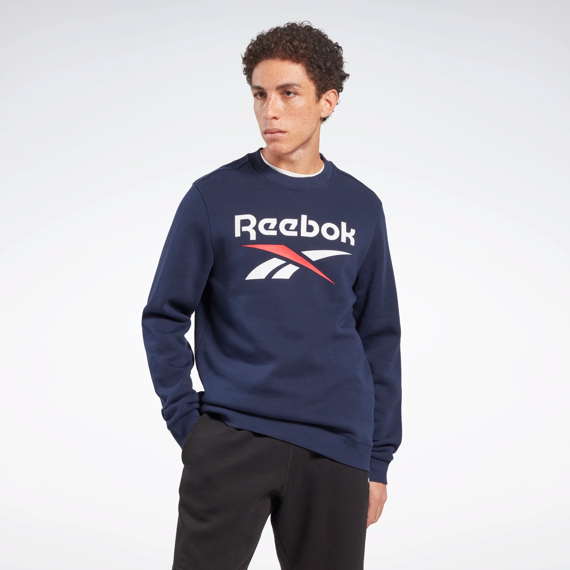 Свитшот мужской Reebok RI BIG STACKED LOGO CREW синий XS