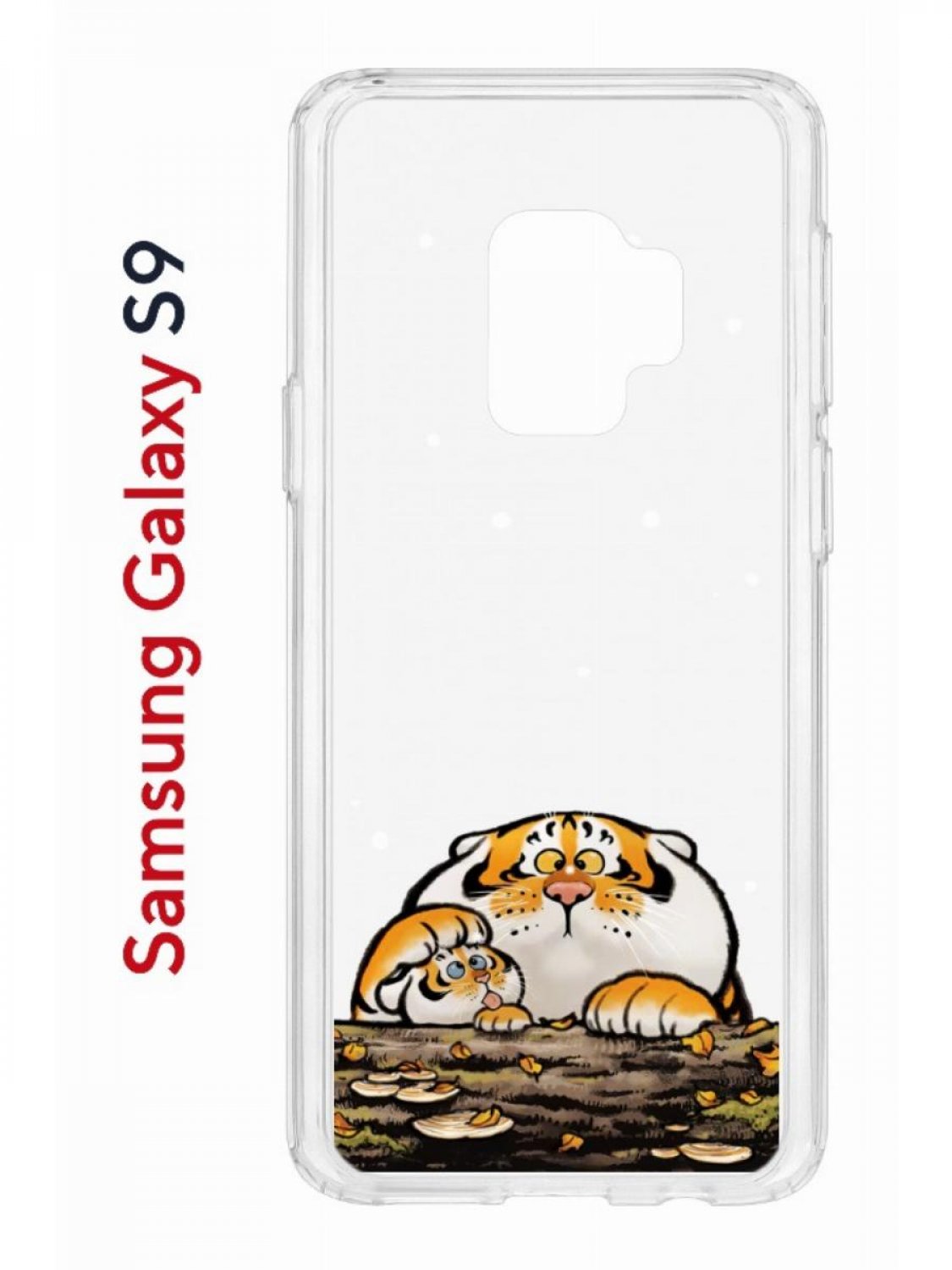 Чехол на Samsung Galaxy S9 Kruche Print Тигр первый снег,противоударный бампер с принтом