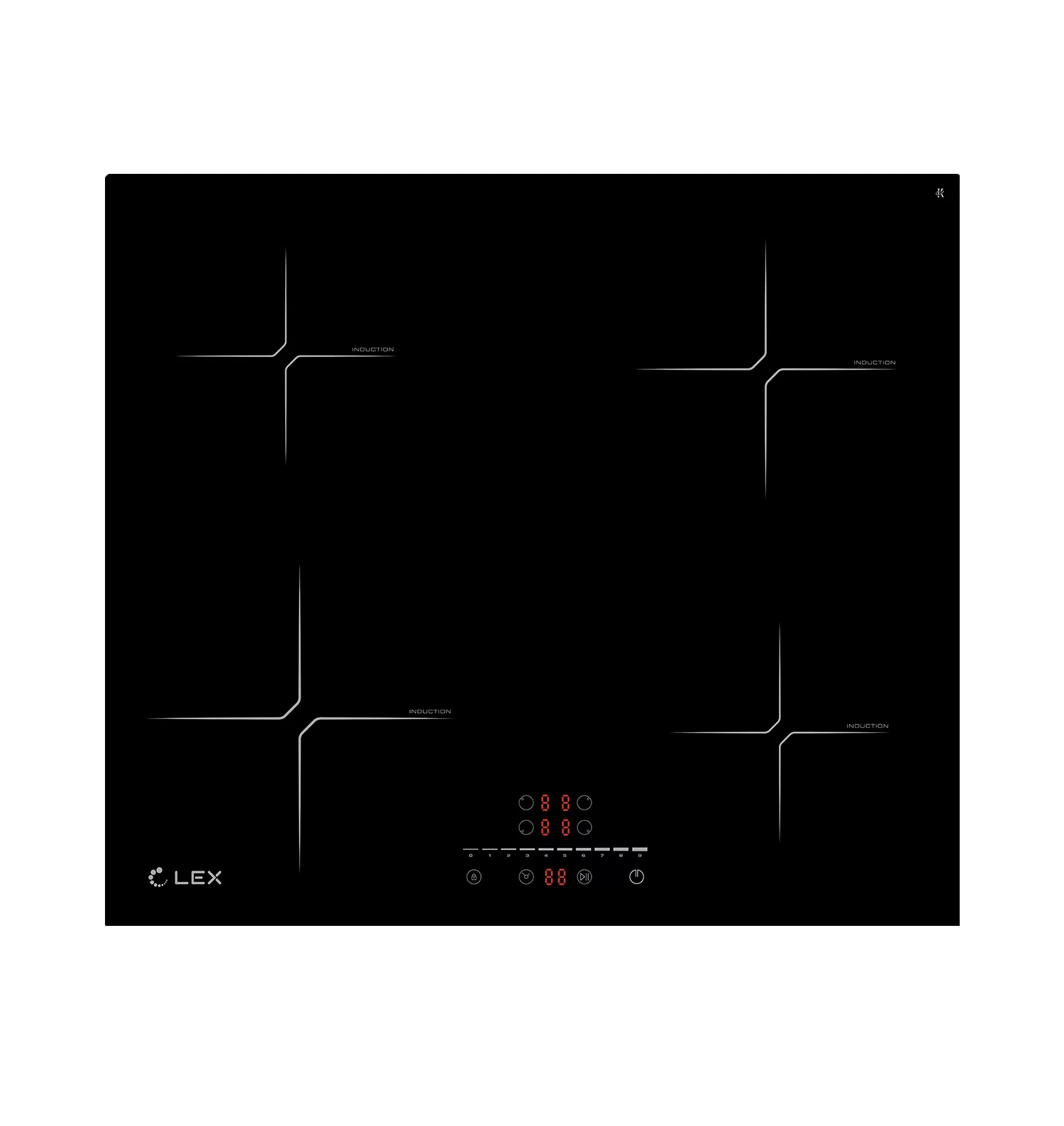 Встраиваемая варочная панель индукционная LEX EVH 640-2 CHYO000195, черный