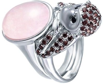 Кольцо наборное из серебра р. 18,5 Джей Ви KR0948_RQ_001, фианит/кварц