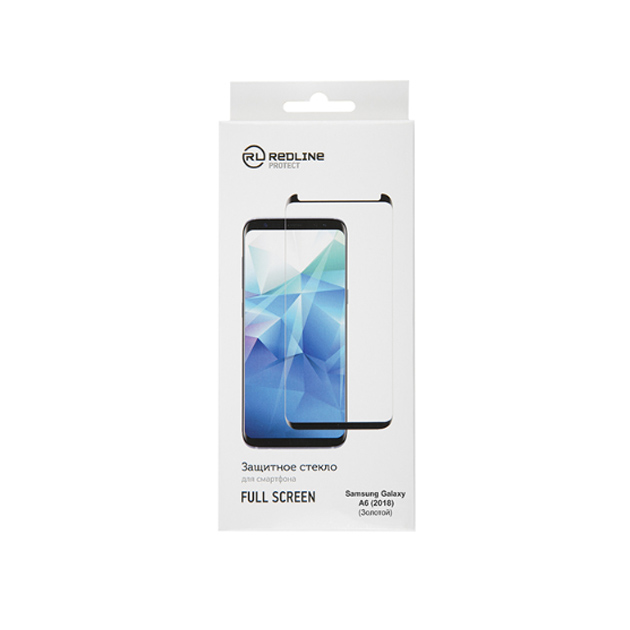 Защитное стекло для смартфона Red Line для Samsung Galaxy A6 (2018), Full Screen TG Gold