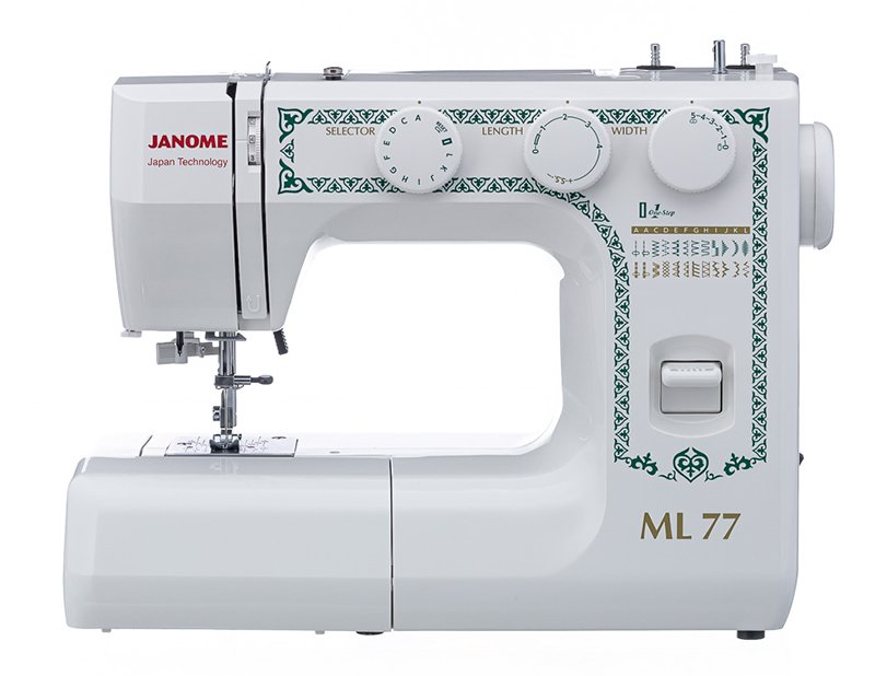 Швейная машина Janome ML 77 белый, золотистый, зеленый