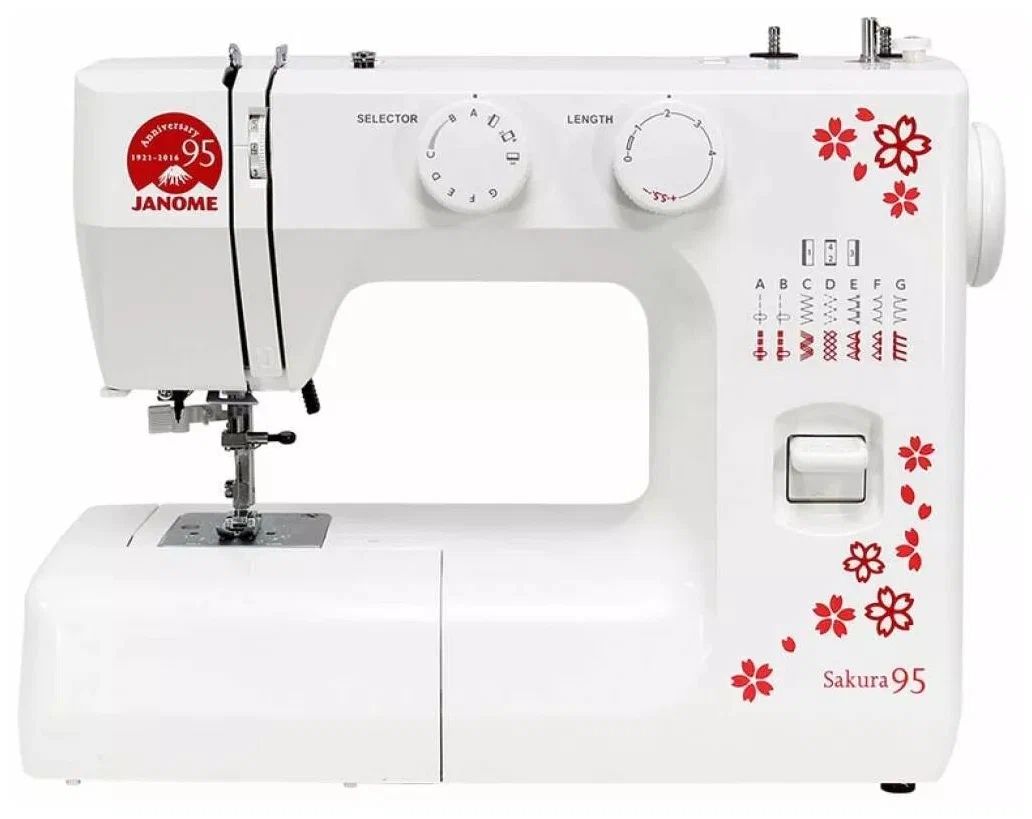 Швейная машина Janome Sakura 95 белый, красный