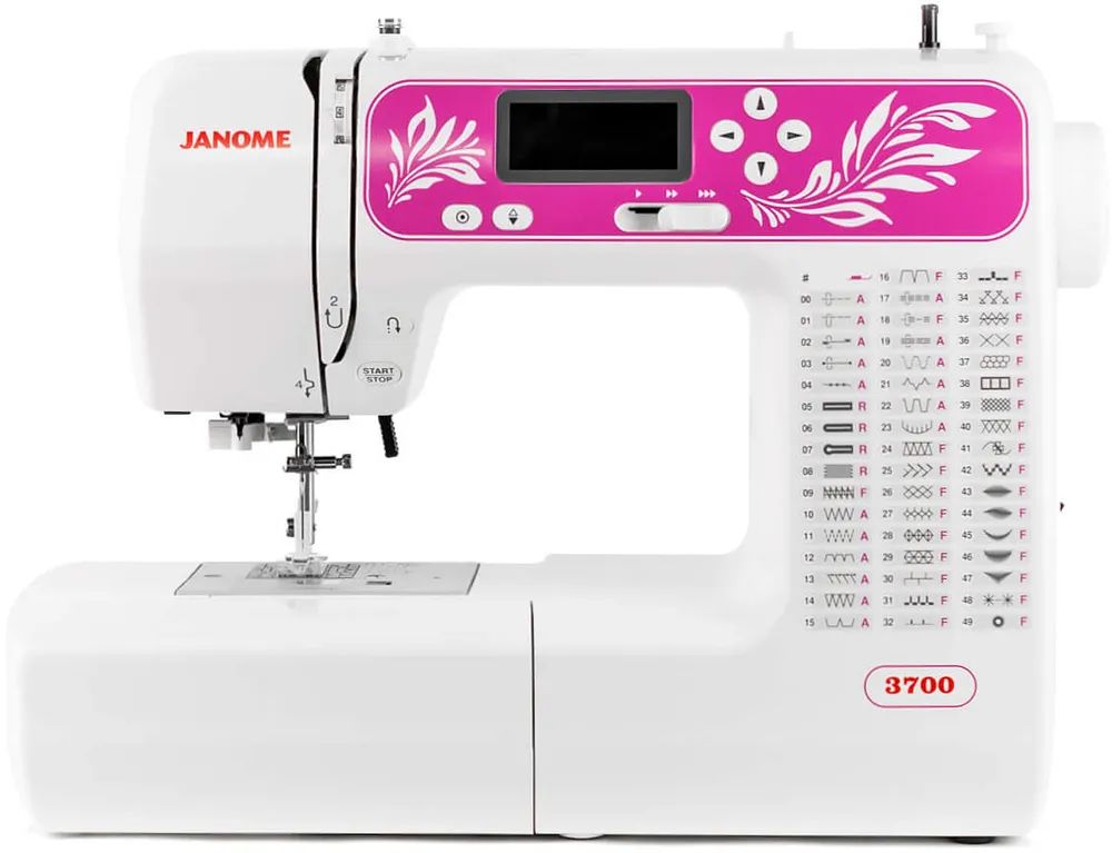 Швейная машина Janome 3700 белый, розовый