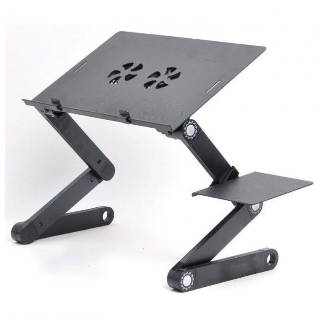 Стол для ноутбука с охлаждением с подставкой для мышки ОТМ Laptop table T8 черный