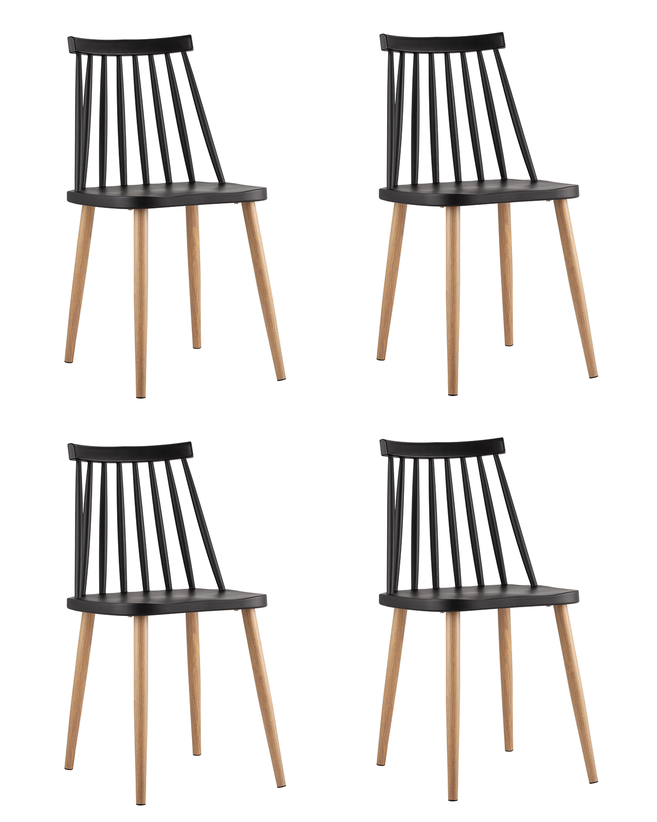 Стул Морган, пластиковый, черный, комплект 4 стула
