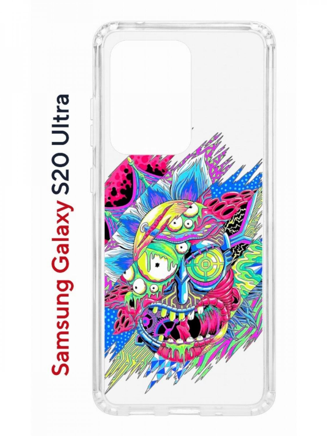 Чехол на Samsung S20 Ultra Kruche Print Многоликий Рик,противоударный бампер с принтом