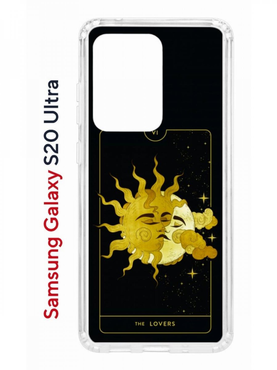 Чехол на Samsung S20 Ultra Kruche Print Tarot Lovers,противоударный бампер с принтом