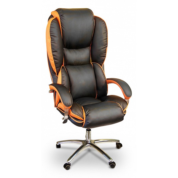 Кресло компьютерное Креслов Барон ХХL КВ-12-131112-0401-0432 черный/оранжевый