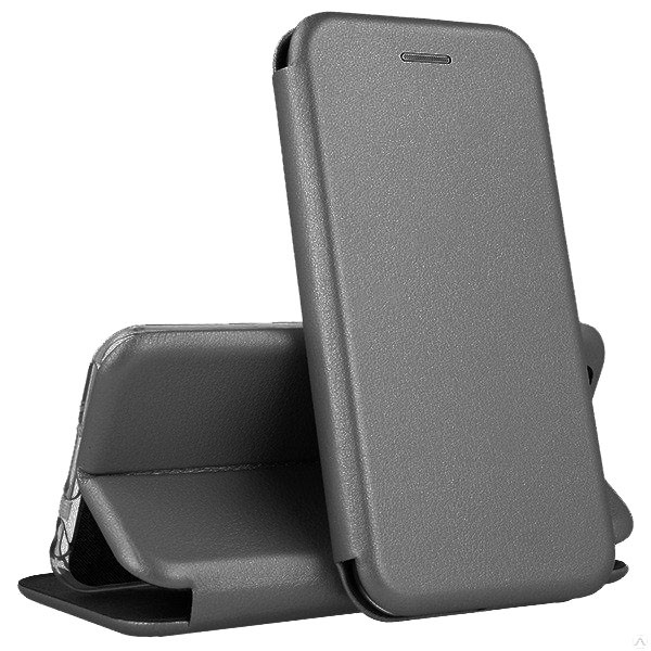 Кожаный чехол-книжка Open Color с функцией подставки для Samsung Galaxy A21s (Серый)